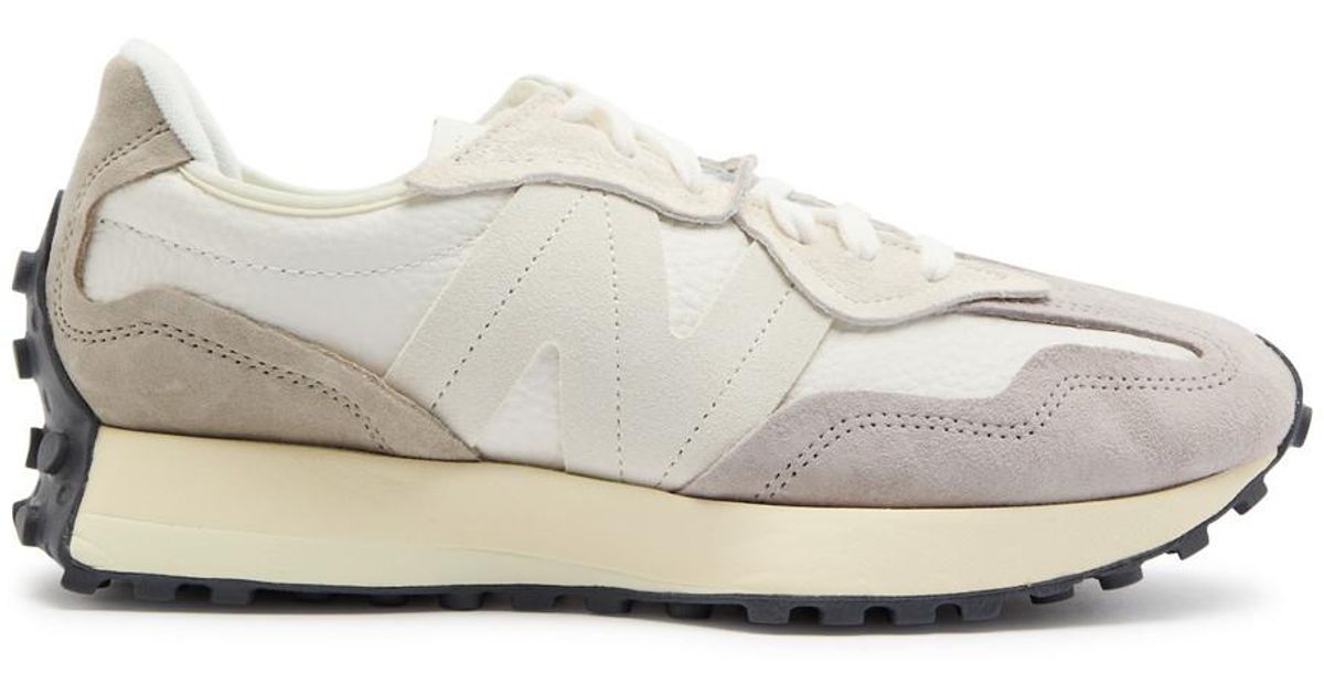 New Balance 327 Panelled Suede Sneakers in White | Lyst