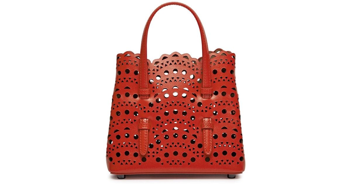 Alaïa Alaïa Mina 16 Leather Top Handle Bag in Red | Lyst UK