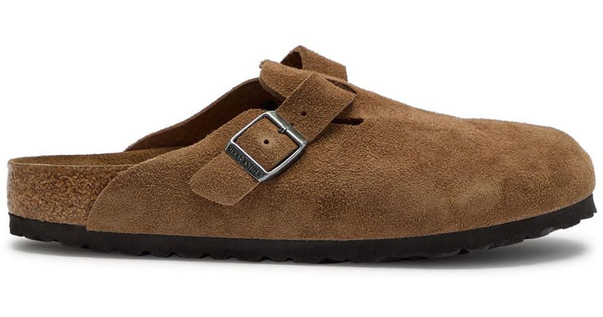 Birkenstock Boston Brushed Suede Clogs in Brown for Men | Lyst UK