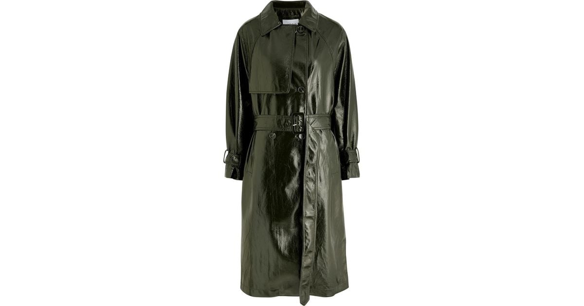 Jakke Winona Vinyl Trench Coat in Green | Lyst