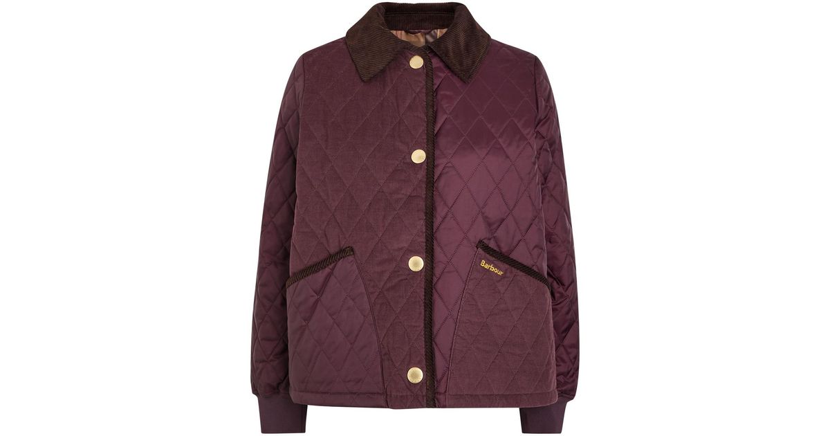 Barbour Marla Quilted Cotton And Shell Jacket in Purple | Lyst