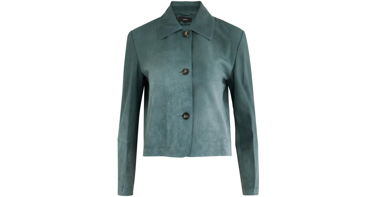 Arma Emy Dégradé Suede Jacket in Green | Lyst