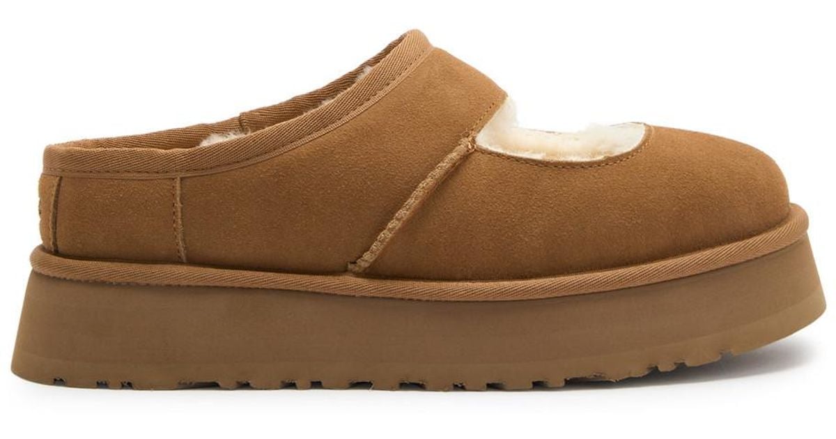 UGG Bea Mary Jane Suede Flatform Boots in Brown | Lyst