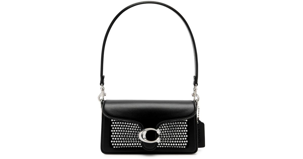 COACH Tabby 20 Crystal-Embellished Leather Cross-Body Bag in Black | Lyst