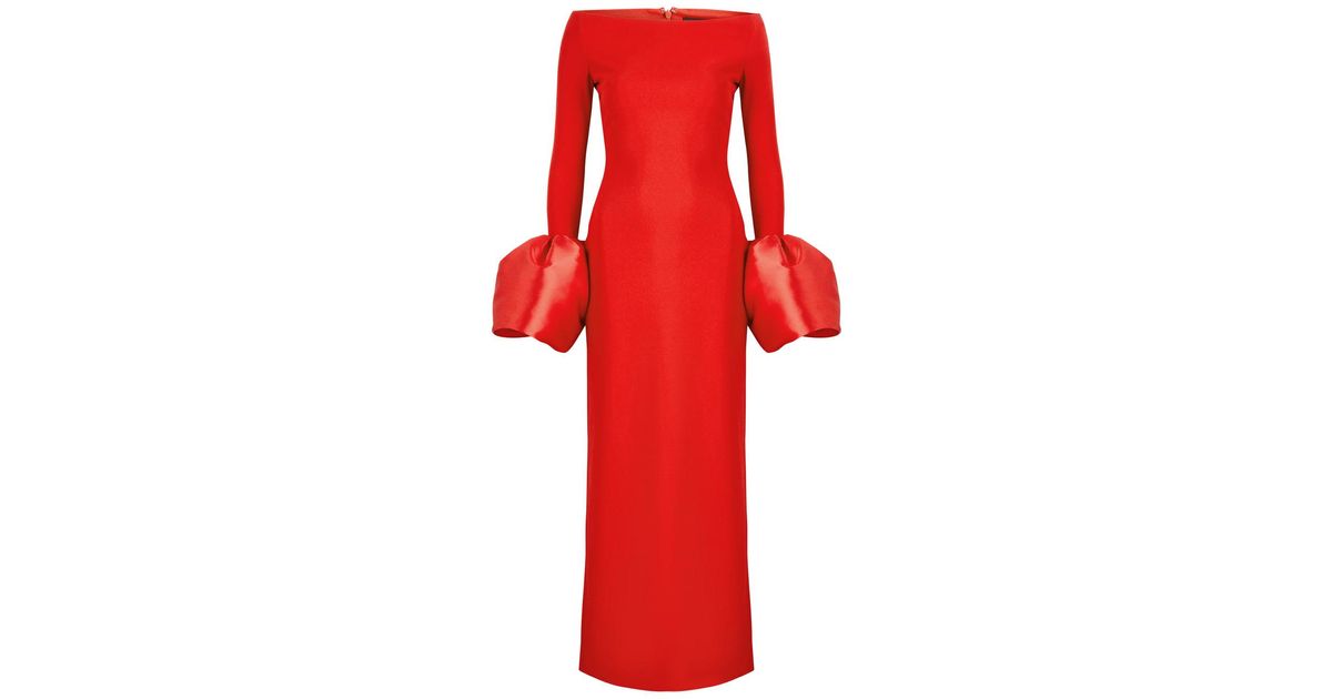 Solace London Talia Off-The-Shoulder Maxi Dress in Red | Lyst