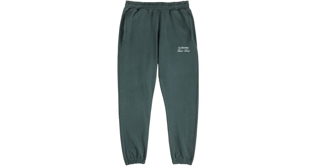 Club 1984 Essential Logo-Embroidered Cotton Sweatpants in Green for Men ...