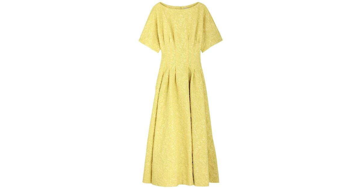 Jonathan Simkhai Rosalie Cloqué Maxi Dress in Yellow | Lyst