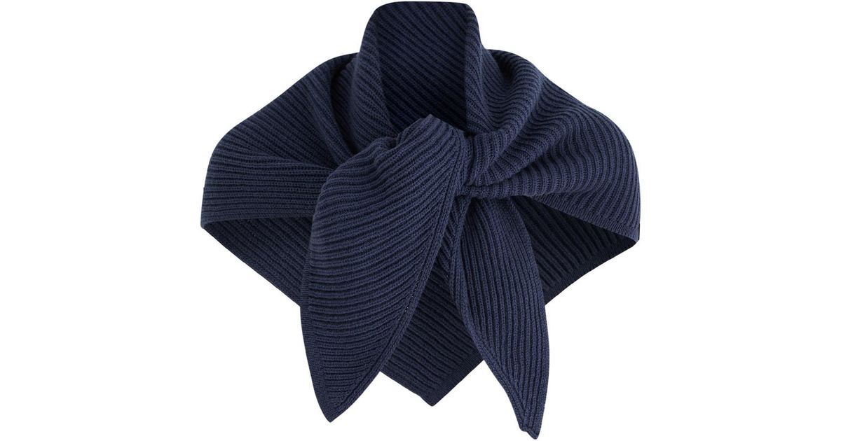 Inverni Ribbed Cashmere Shawl in Blue | Lyst UK