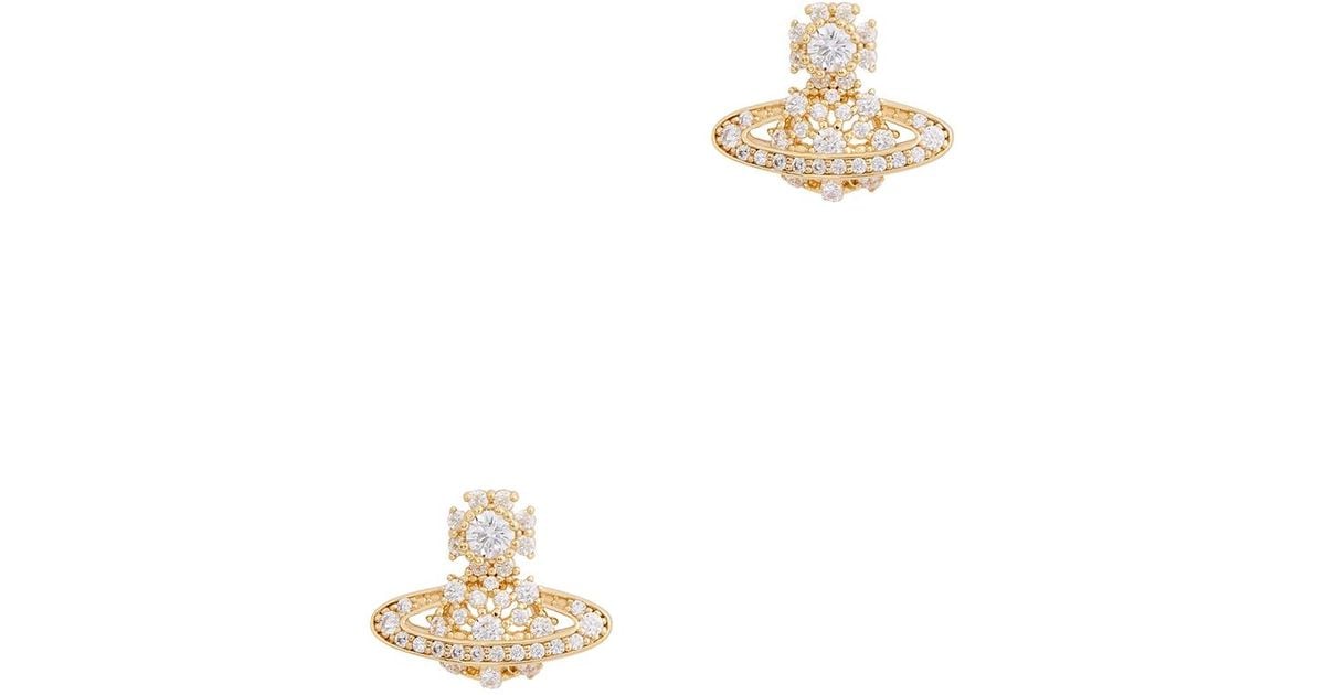 Vivienne Westwood Narcissa Orb-embellished Gold-tone Stud Earrings in White | Lyst