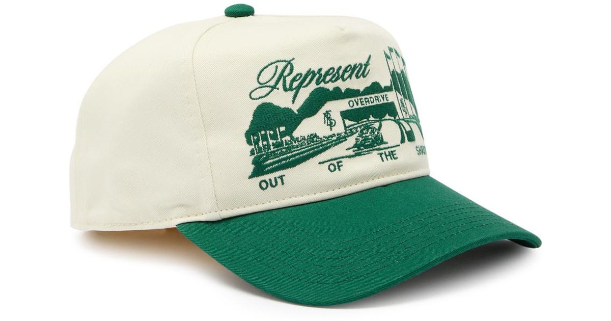Represent Raceway Embroidered Cotton Cap in Green for Men | Lyst UK