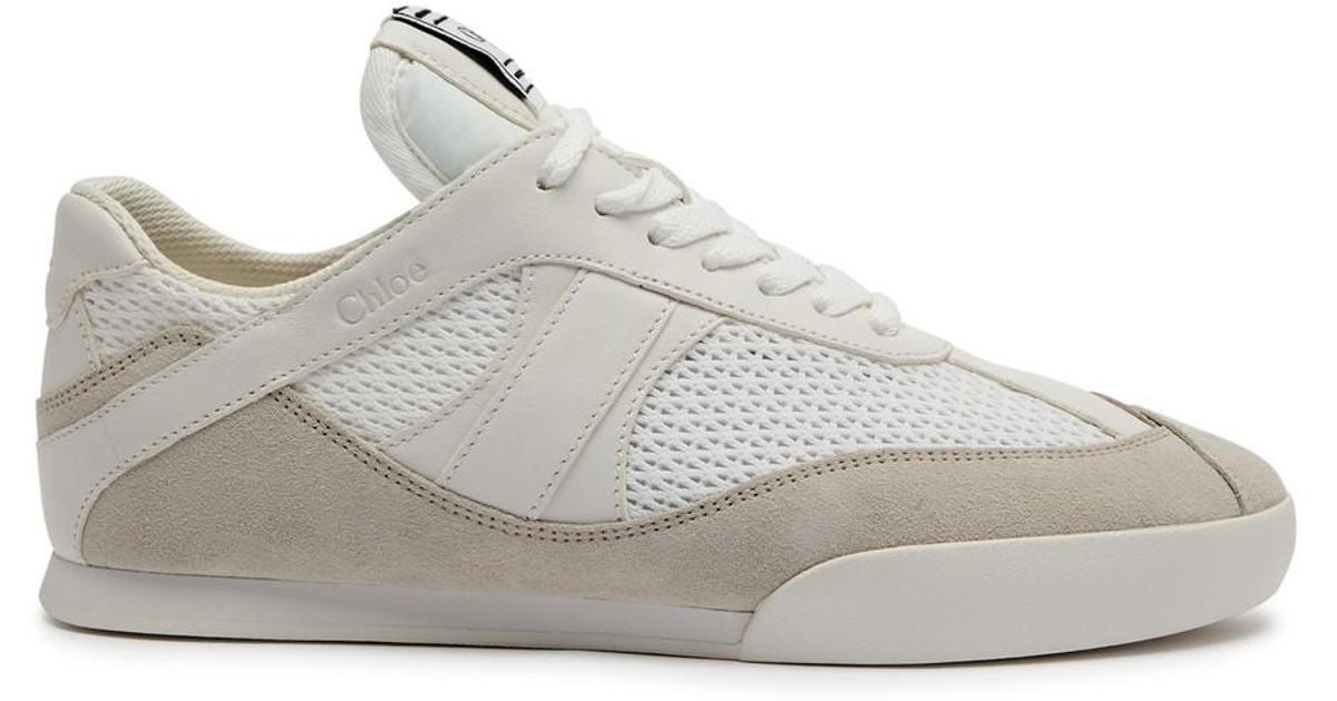 Chloé Kick Panelled Mesh Sneakers in White | Lyst