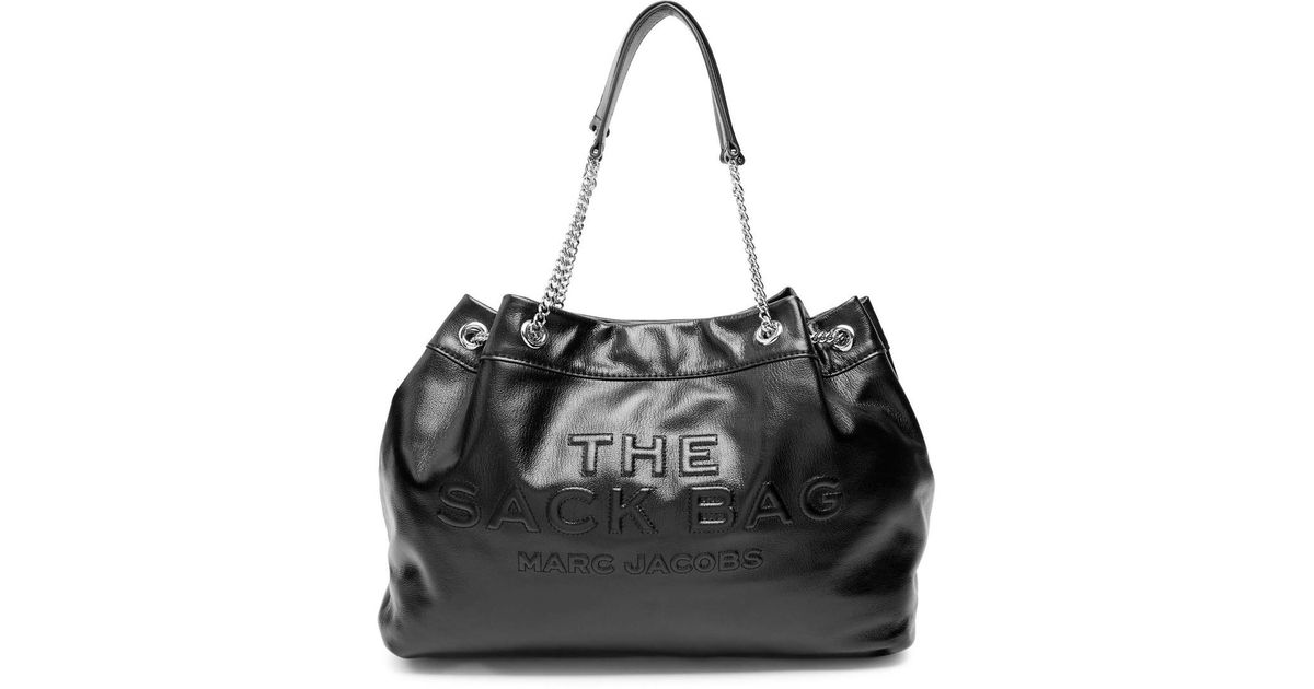 Marc Jacobs The Chain Sack Large Leather Tote in Black | Lyst