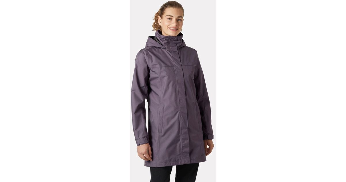 Helly Hansen Aden Long Rain Coat Purple | Lyst