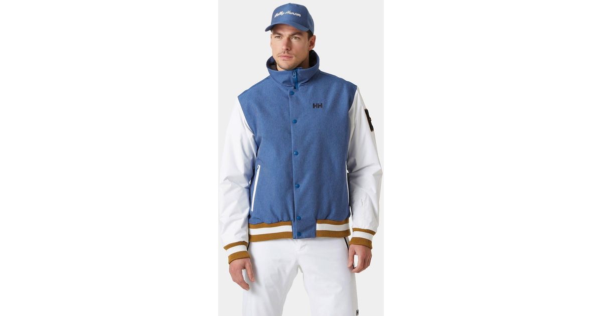 Helly Hansen Après Ski Varsity Jacket in Blue for Men | Lyst