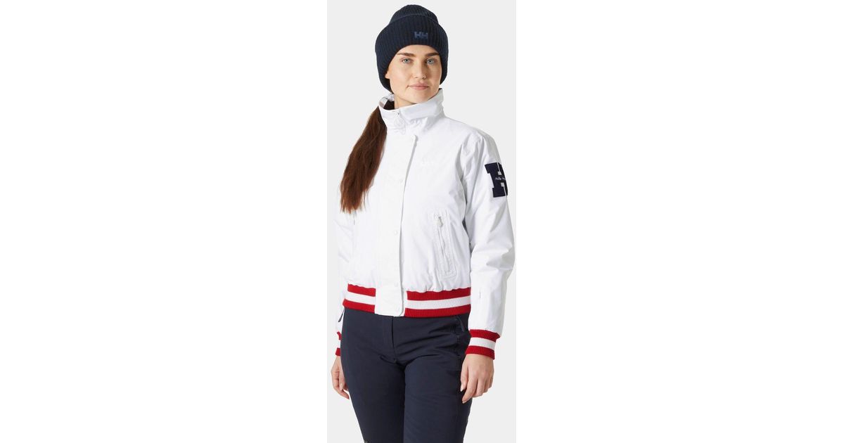 Helly Hansen Après Ski Varsity Jacket in White | Lyst