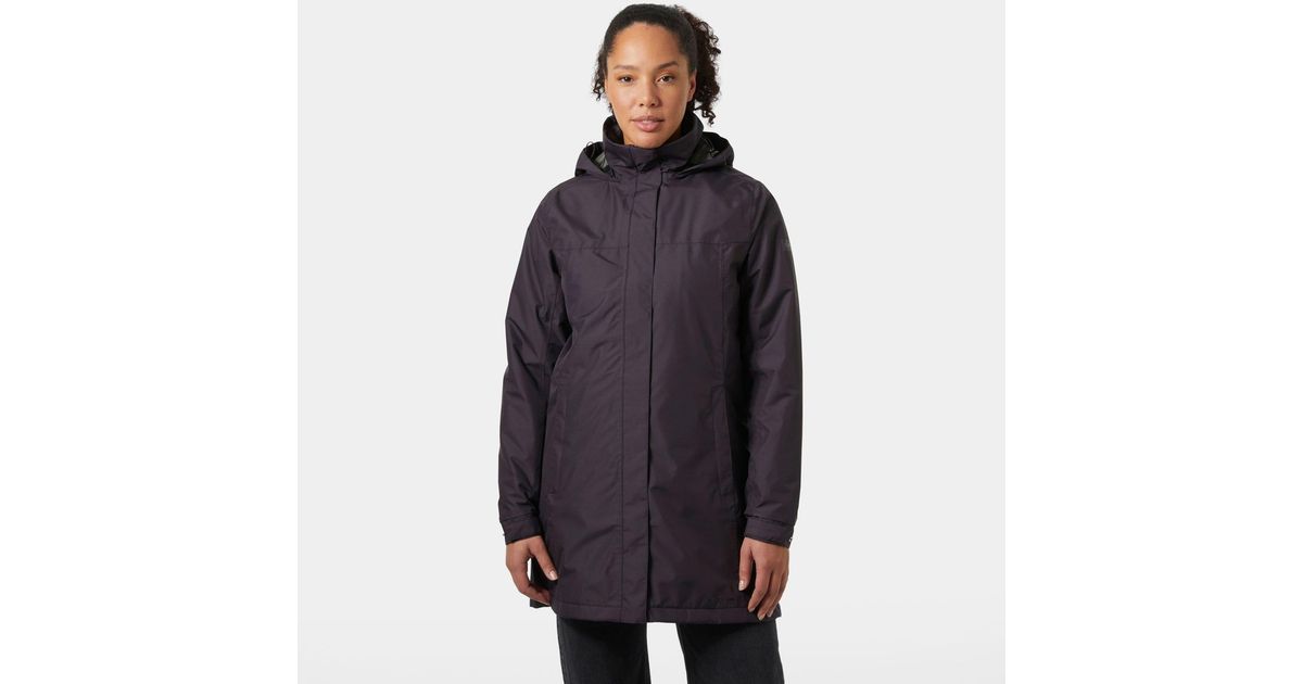 Helly Hansen Aden Long Insulated Rain Coat in Blue | Lyst