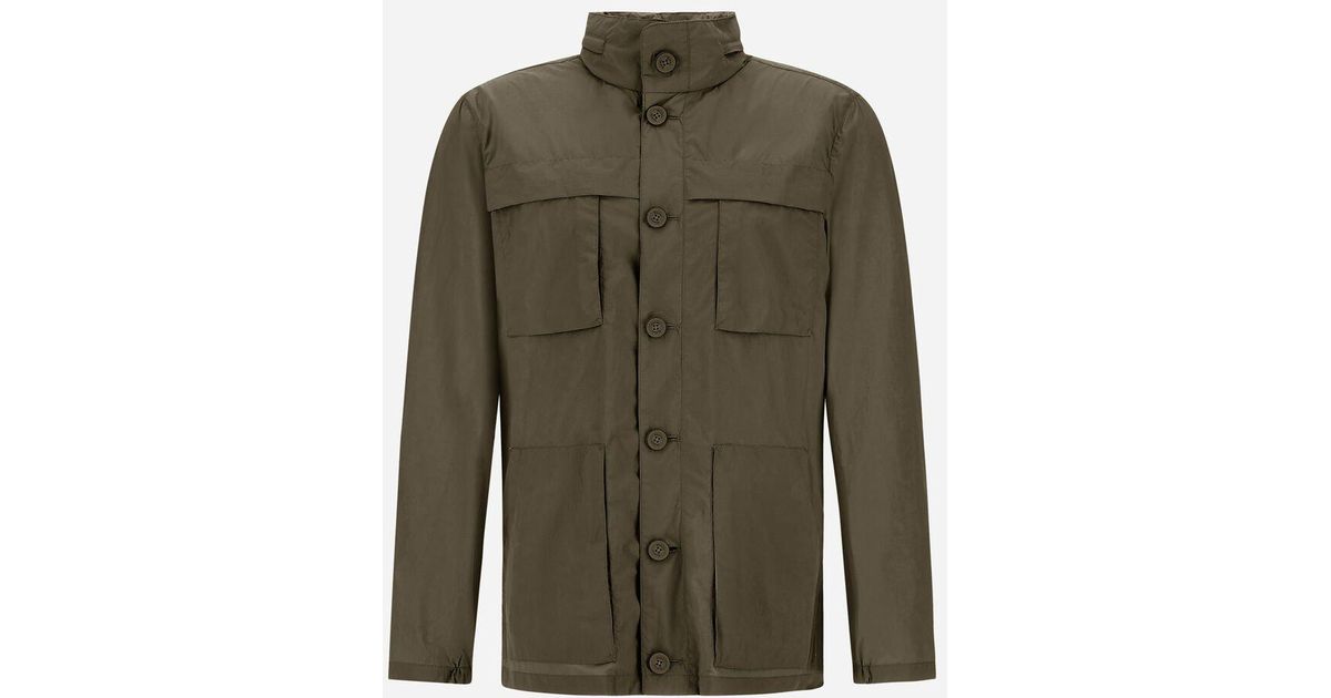 Herno Ultralight Crease Field Jacket in Green for Men | Lyst UK