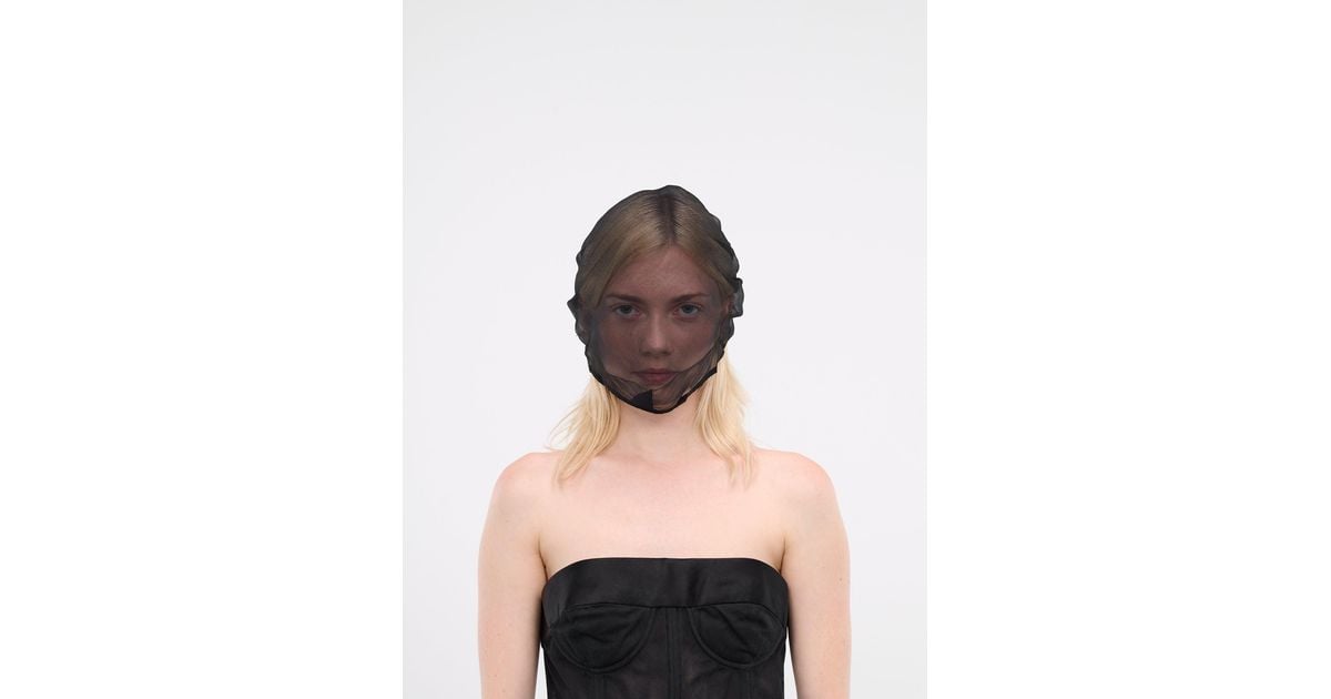 Maison Margiela Silk Mask in Black | Lyst