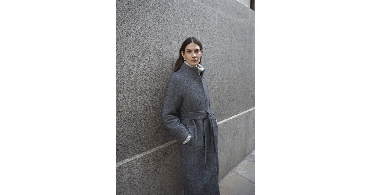 Hobbs Talbot Wool Blend Coat in Grey | Lyst UK
