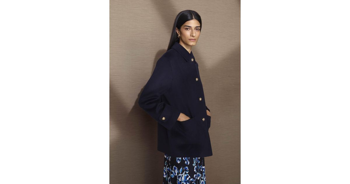 Hobbs Erin Wool Blend Coat in Blue | Lyst UK