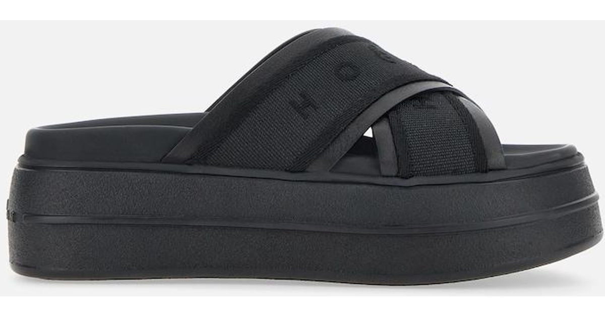 Hogan Sandals Skyscraper in Black | Lyst