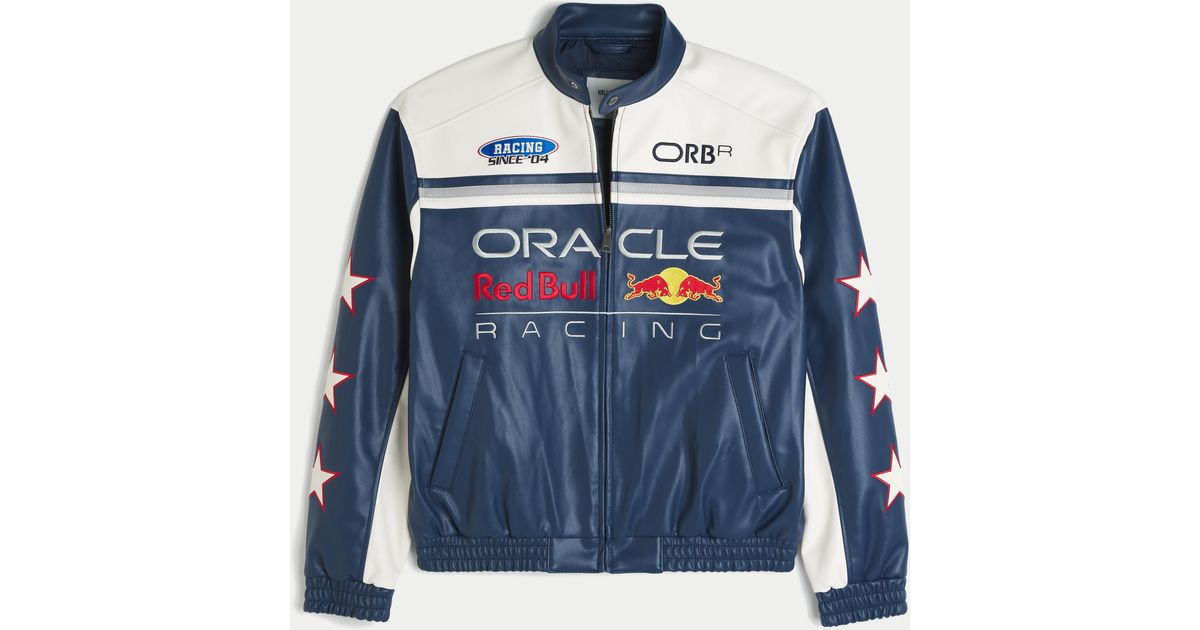 Hollister Oracle Red Bull Racing Graphic Faux Leather Jacket in Blue ...
