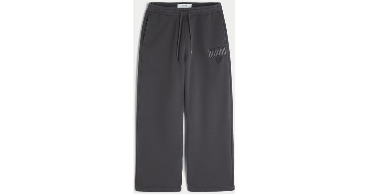 Hollister Dodge Demon Graphic Super Baggy Sweatpants in Grey for Men ...
