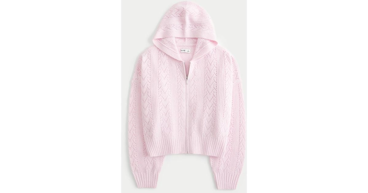 Hollister Fy Cloud Easy Zip-up Sweater Hoodie in Pink | Lyst UK