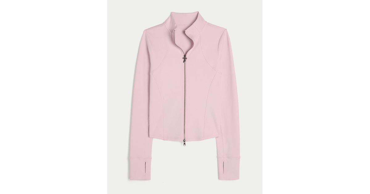 Hollister Gilly Hicks Active Recharge Bow Double Zip Jacket in Pink ...