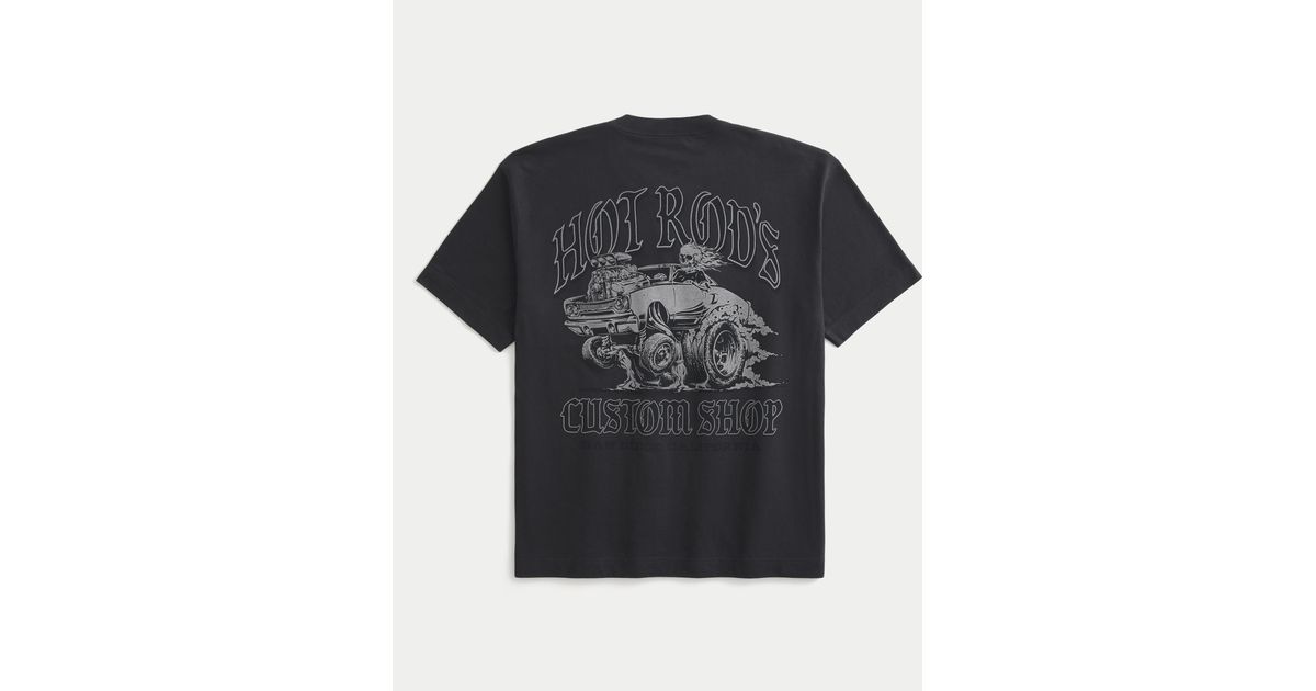 Hollister Boxy Heavyweight Hot Rod's Graphic Tee in Black for Men | Lyst UK