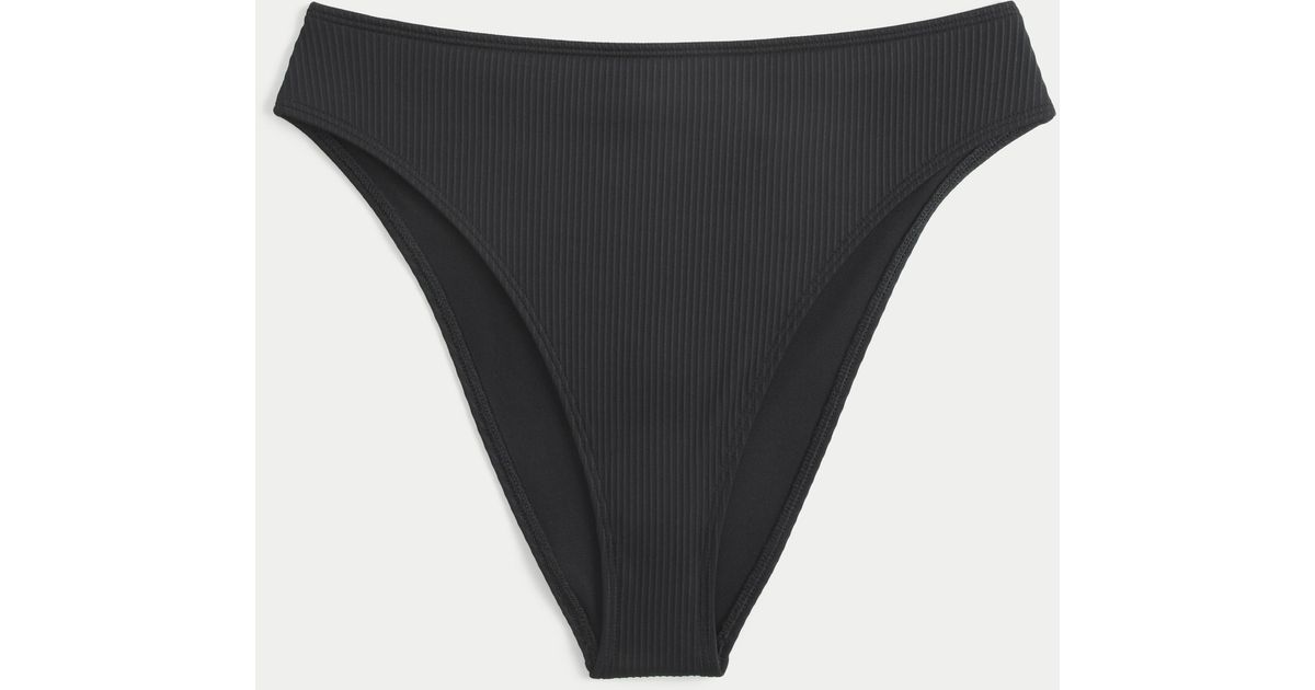 Hollister Curvy High-leg High-waist Ribbed Cheeky Bikini Bottom in ...