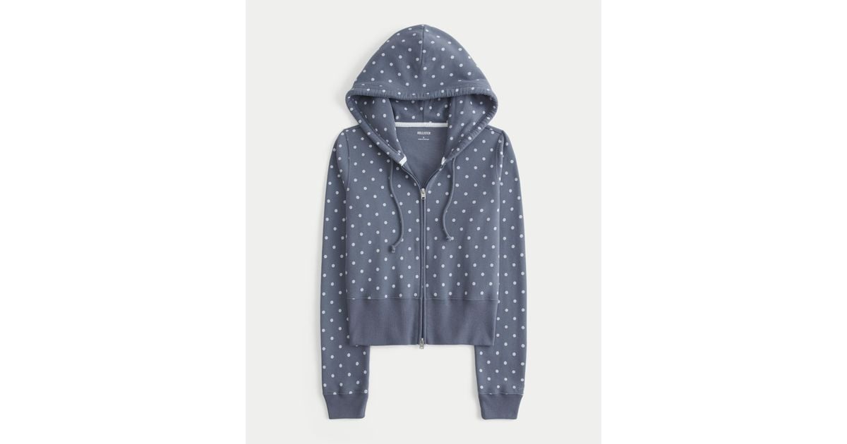 Hollister Hollister Feel Good Polka Dot Zip-up Hoodie in Blue | Lyst UK