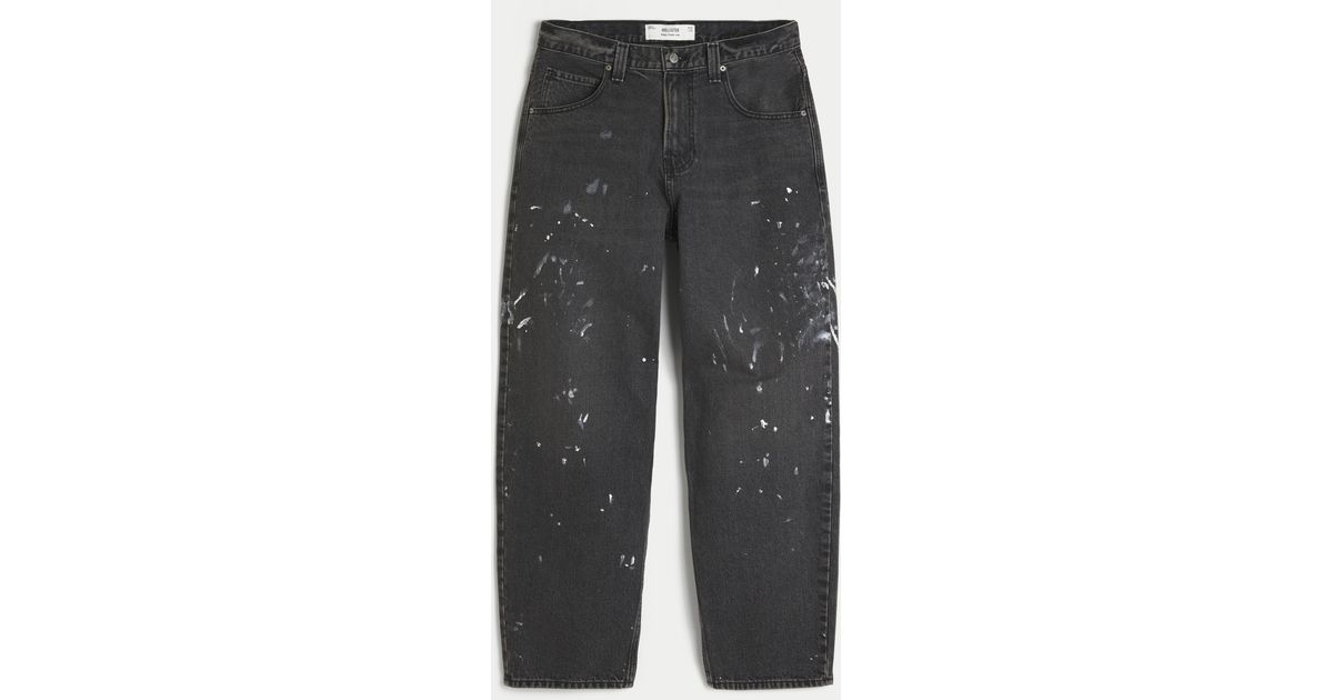 Hollister Washed Black Paint Splatter Baggy Skater Jeans in Grey for ...