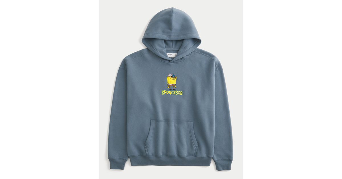 Hollister Boxy Spongebob Squarepants Graphic Hoodie in Blue for Men ...