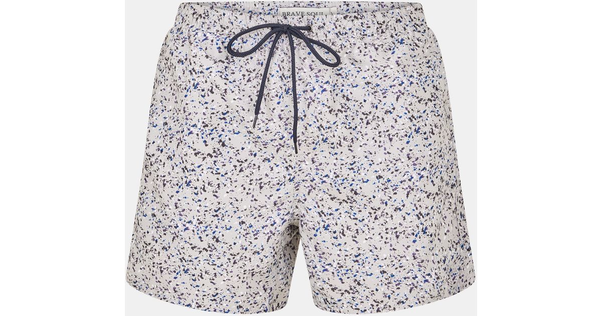 Brave Soul Abstract Print Swim Short in Blue for Men | Lyst UK