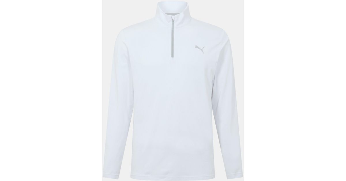 PUMA Quarter Zip Fleece in White for Men | Lyst UK