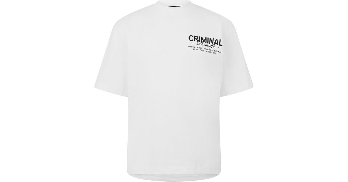 Criminal Damage Adults Next Move Regular Fit T-Shirt in White | Lyst UK