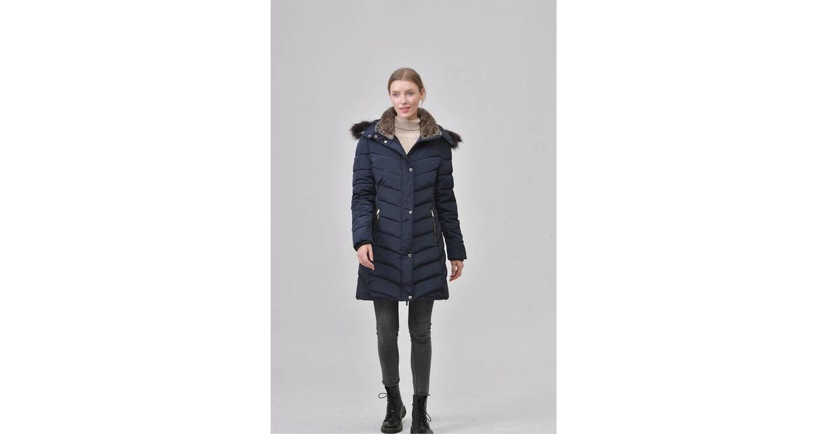 Harvey and Jones Puffer Jacket in Blue | Lyst UK
