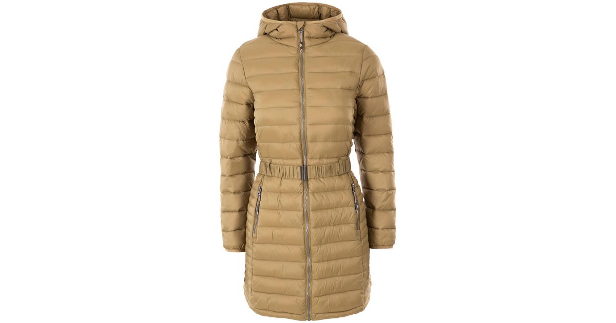 Trespass Long Insulated Puffer Jacket in Natural | Lyst UK