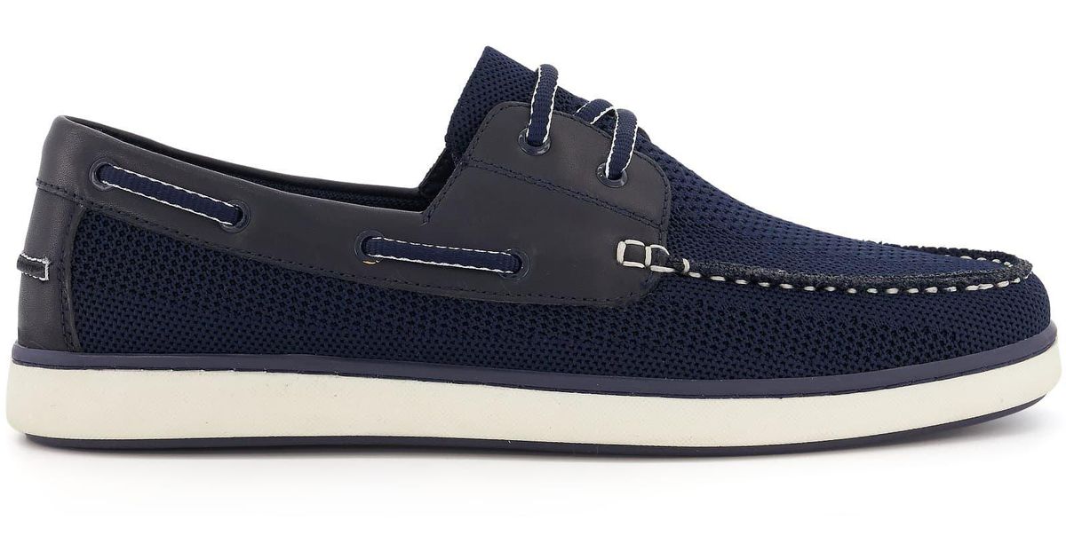 Dune Blaim Canvas Boat Shoes in Blue for Men | Lyst UK