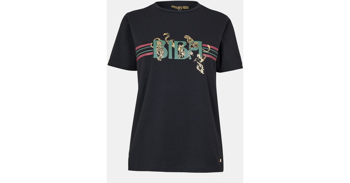 Biba Logo T-Shirt in Black | Lyst UK