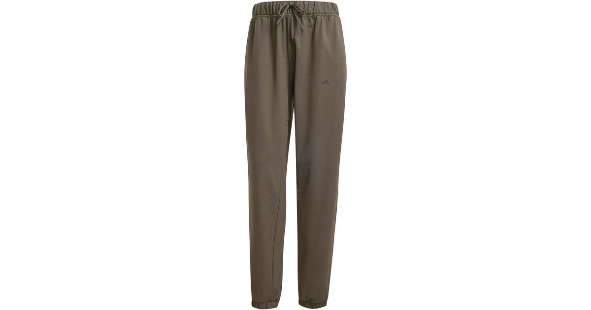 adidas Power Loose Fit French Terry Jogging Bottoms in Brown | Lyst UK