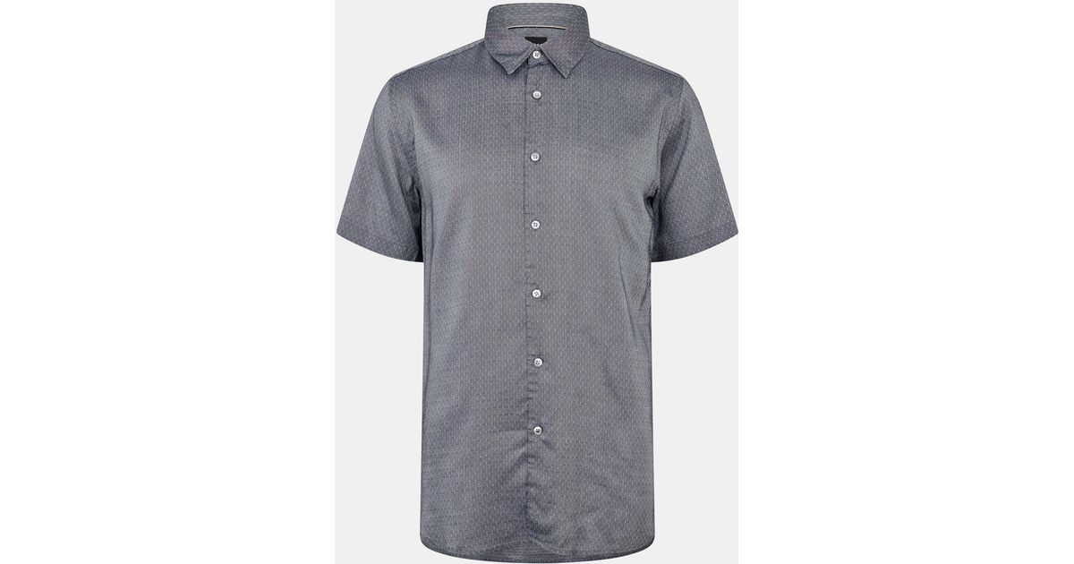 BOSS Ross Long Sleeve Plain Shirt in Grey for Men | Lyst UK