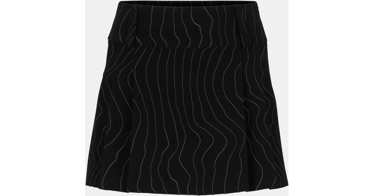 HUGO X Bella Poarch Pinstripe Mini Skirt in Black | Lyst UK