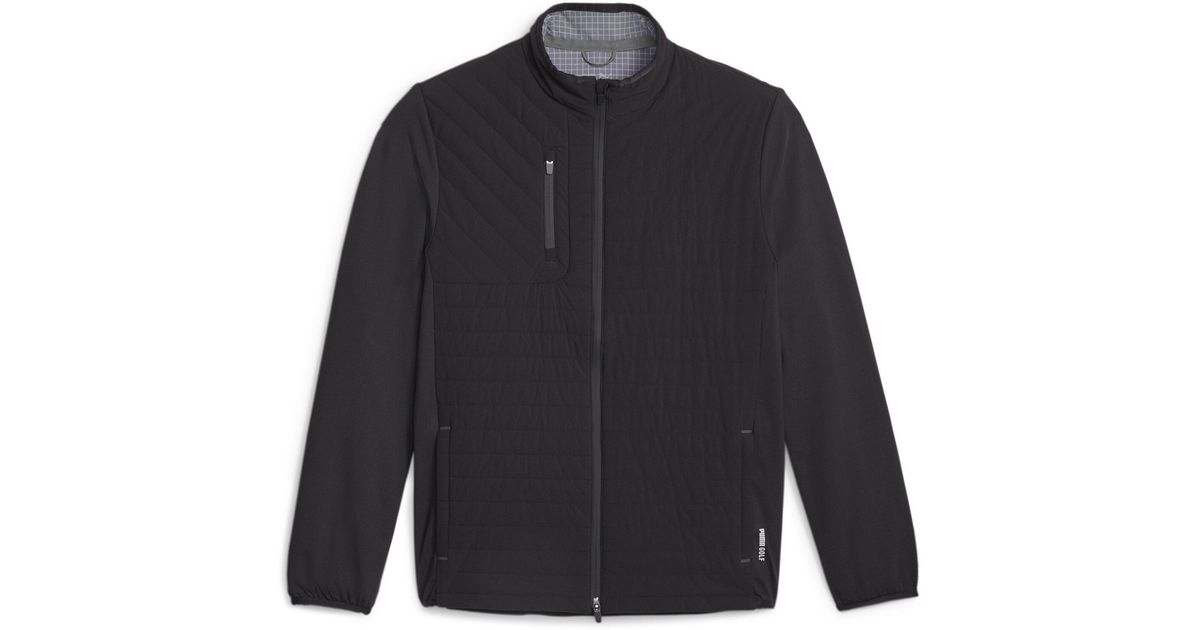 PUMA Scotia Quilted Performance Golf Jacket in Black for Men | Lyst UK