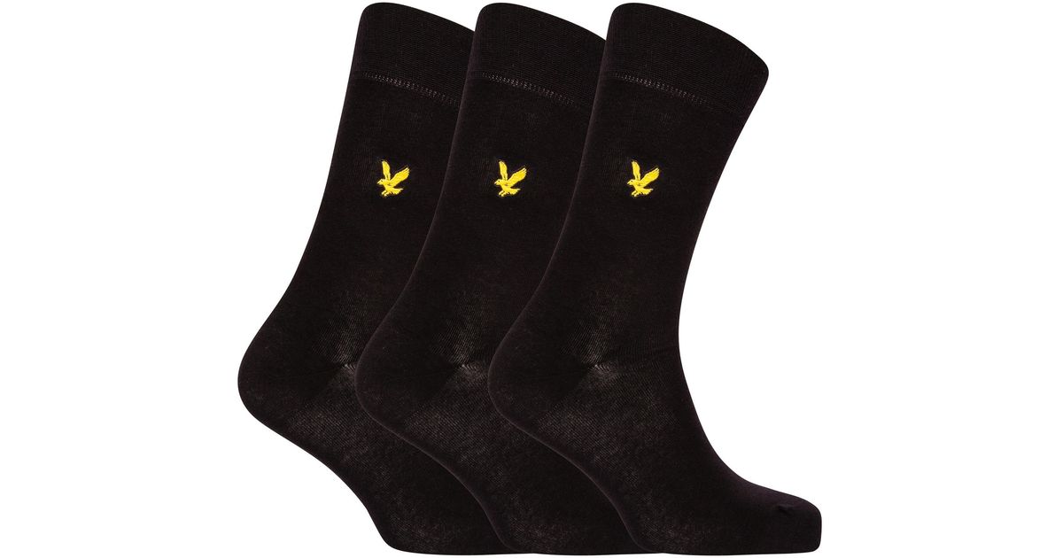 Lyle & Scott 3 Pack Angus Socks in Black for Men | Lyst UK
