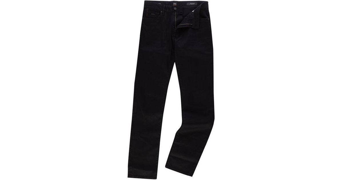 BOSS Main Regular Fit Jeans in Black for Men | Lyst UK