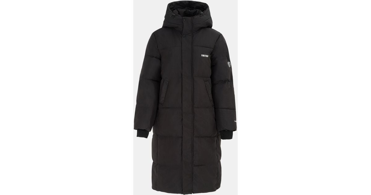 Firetrap Long Padding Jacket Ladies in Black | Lyst UK