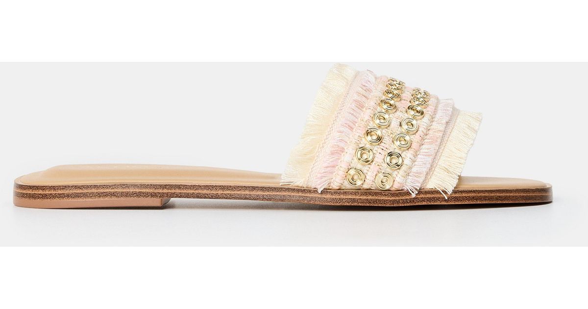 ALDO Nalani Flat Sandals in Natural | Lyst UK