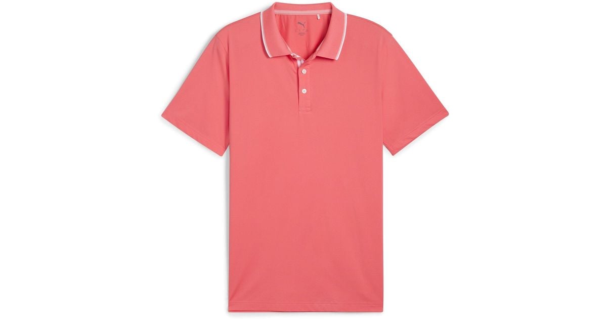 PUMA Mattr Elevated Solid Polo Shirt in Pink for Men | Lyst UK